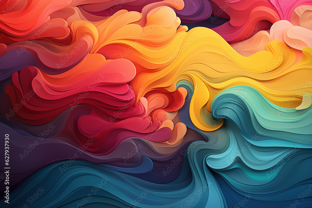 Multi layers color texture 3D papercut layers in gradient vector banner ...