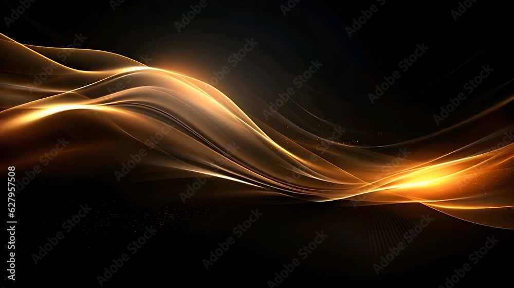 Wave Gold spectrum lights with black background. 8k resolution. Best ...
