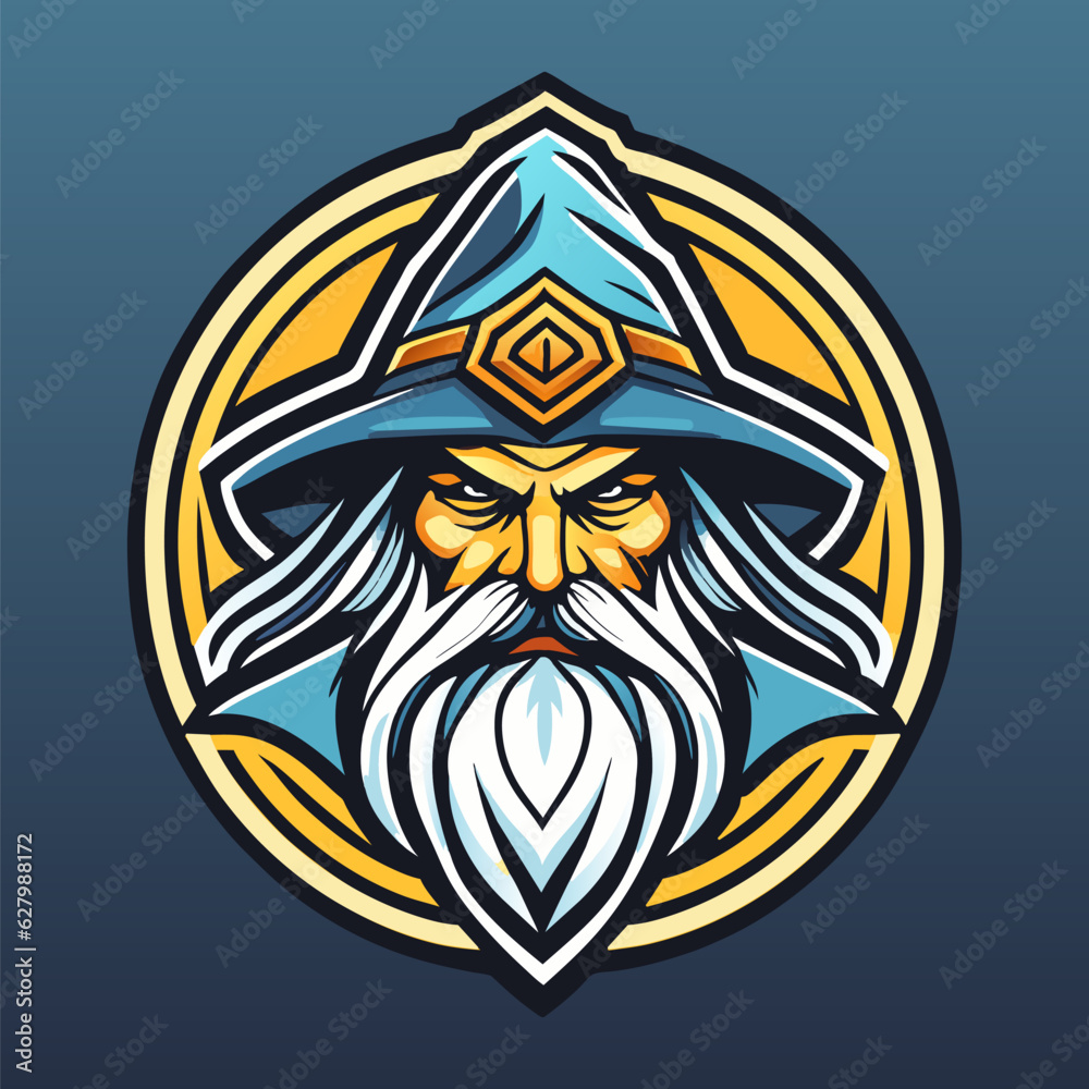 Wizard mascot logo design vector with modern illustration concept style ...