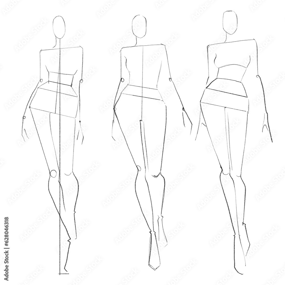 Fashion templates. Croquis. Pattern for drawing Stock Illustration ...