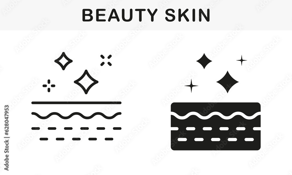 Healthy, Fresh Skin Pictogram. Facial Skincare, Face Hygiene Symbol ...