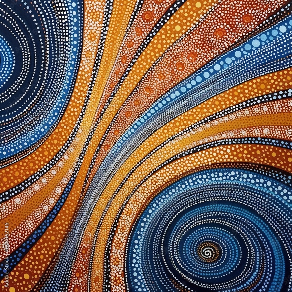 Generative AI : Skies of Colorful Tradition: Aboriginal Circle and Dot ...