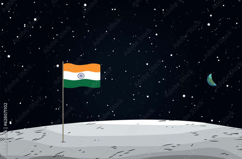 Indian flag on Moon Surface | ISRO Successful Landing on Moon ...