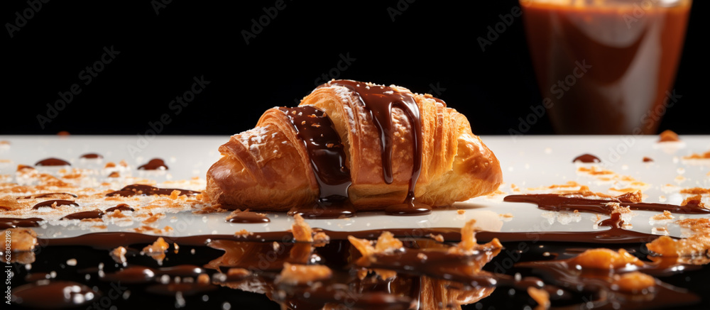 Delicious Breakfast - Chocolate Croissant with Realistic Details ...