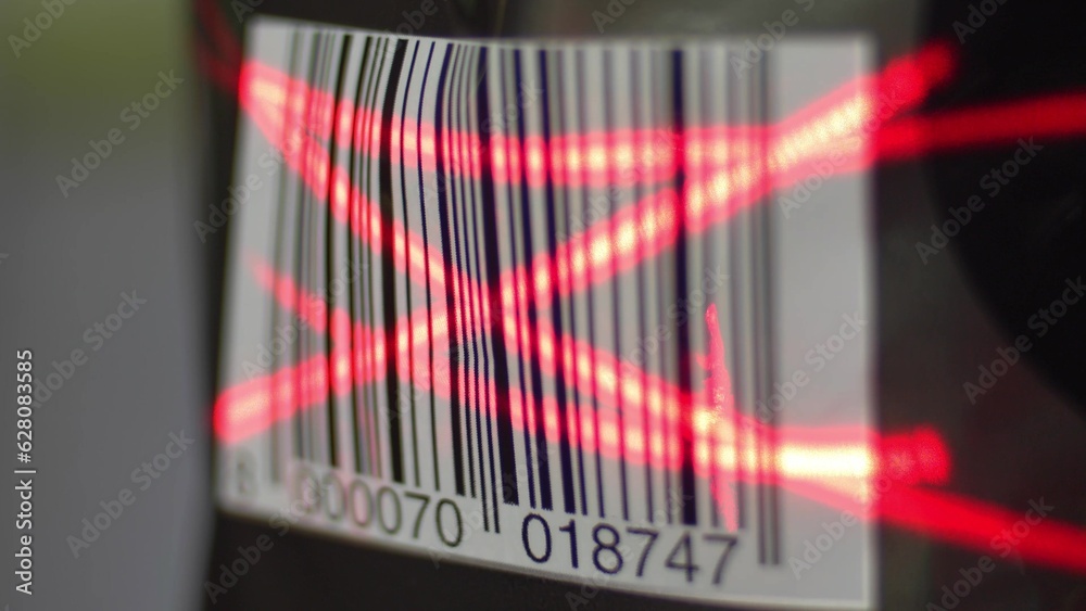 Foto de Stock Barcode Scanning with Multiple Barcode Scanners Red Laser ...