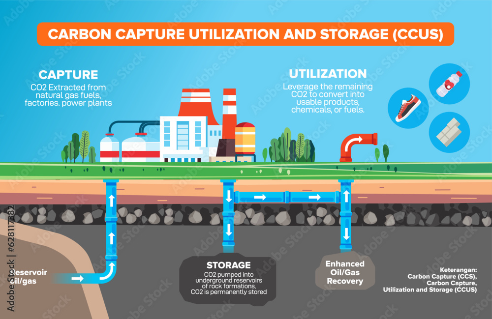 Carbon capture utilization and storage system description diagram ...
