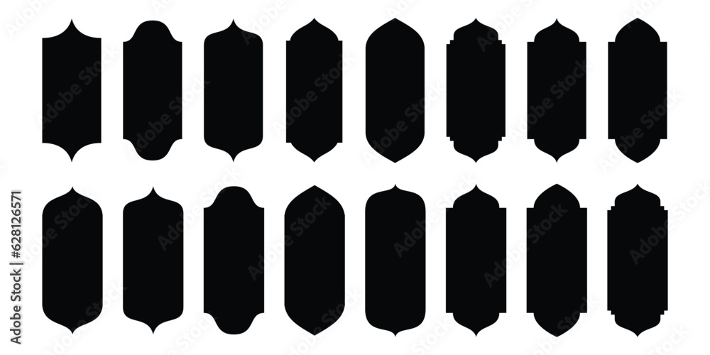 Black ramadan frame shape. Collection of oriental style. Islamic vector ...
