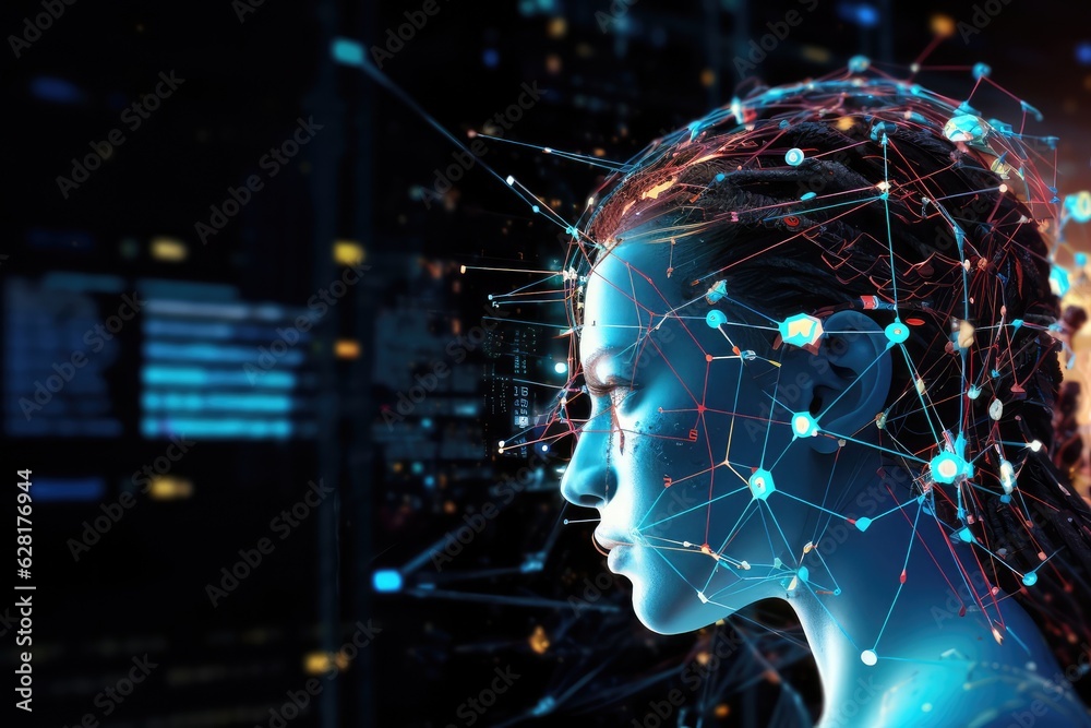 AI concept: Innovative tech in AI systems, neural interfaces, and ...