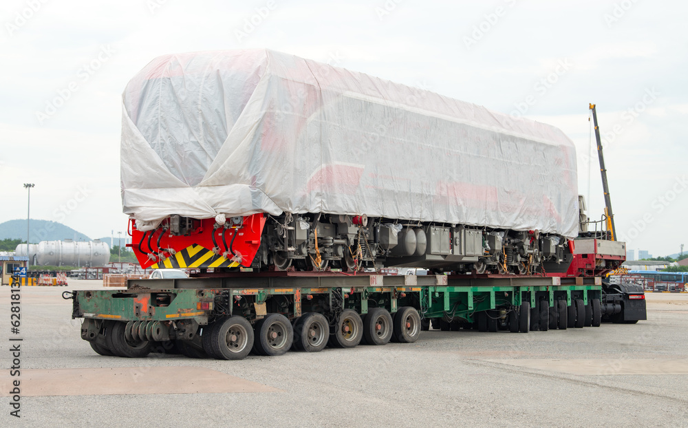 Transport of Oversize Heavy cargo trailera new diesel-electric ...