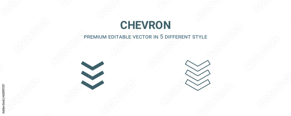 chevron icon. Filled and line chevron icon from military and war and ...