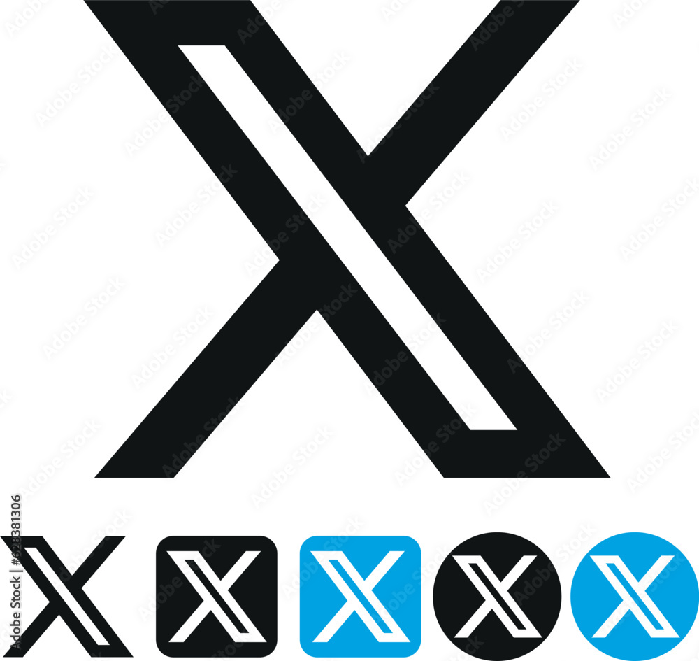 United States, July 26 2023, new logo brand Twitter with new X-shaped ...