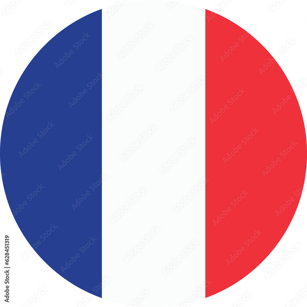 Round France flag icon .French flag circle . Vector illustration Stock ...