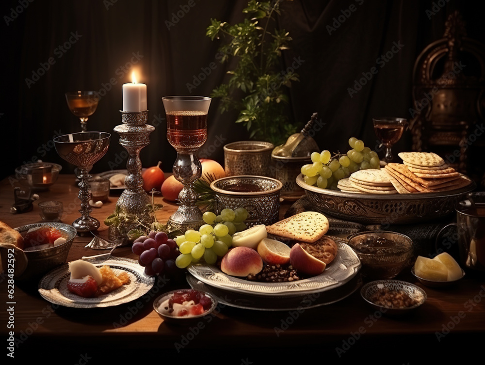 Seder Meal: An image depicting a traditional Seder meal, symbolizing ...