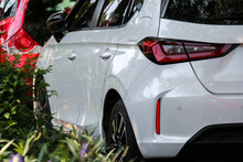 Rear Of A White Car Free Stock Photo - Public Domain Pictures