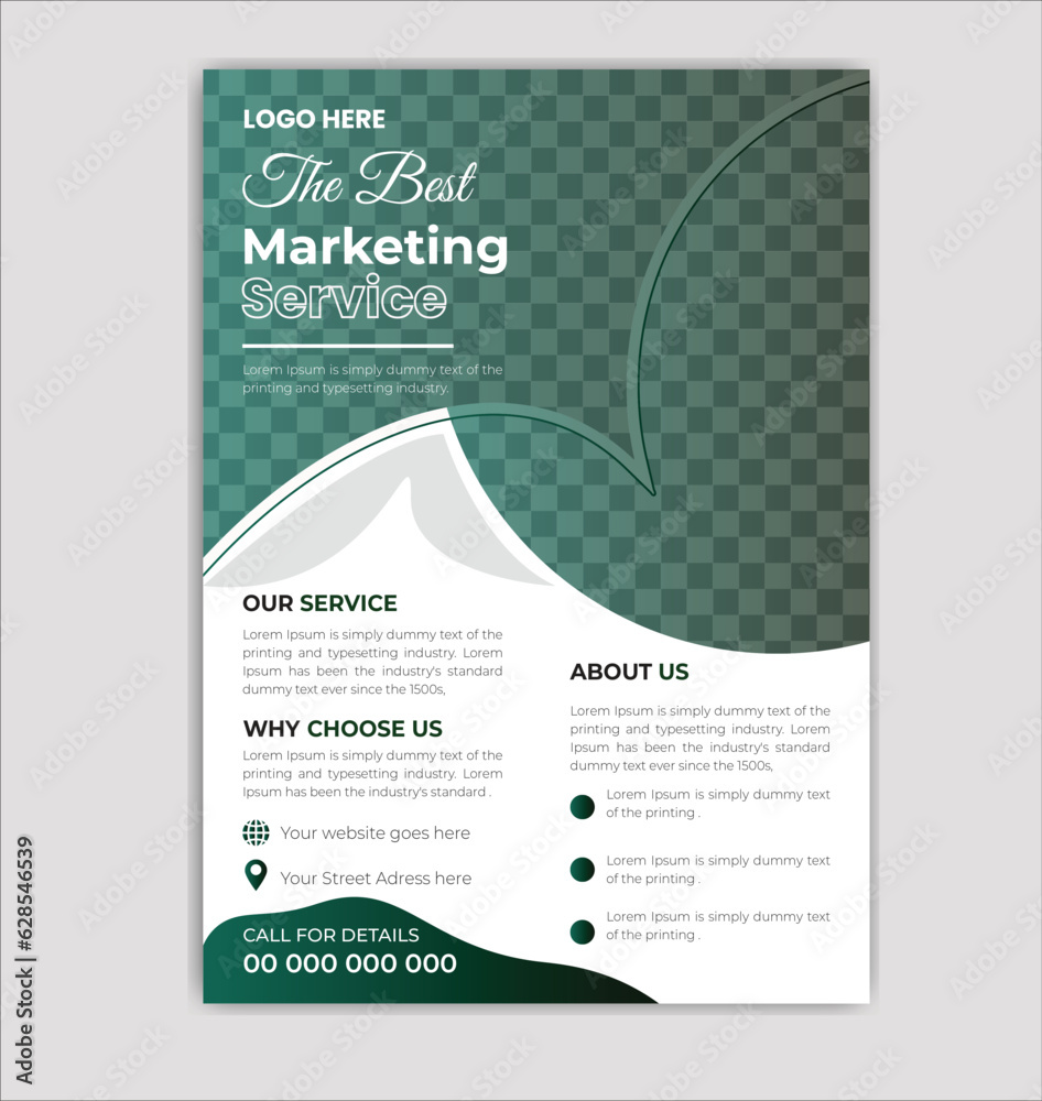 A4 Creative Flyer Layout, Vector eco flyer, magazine cover template ...