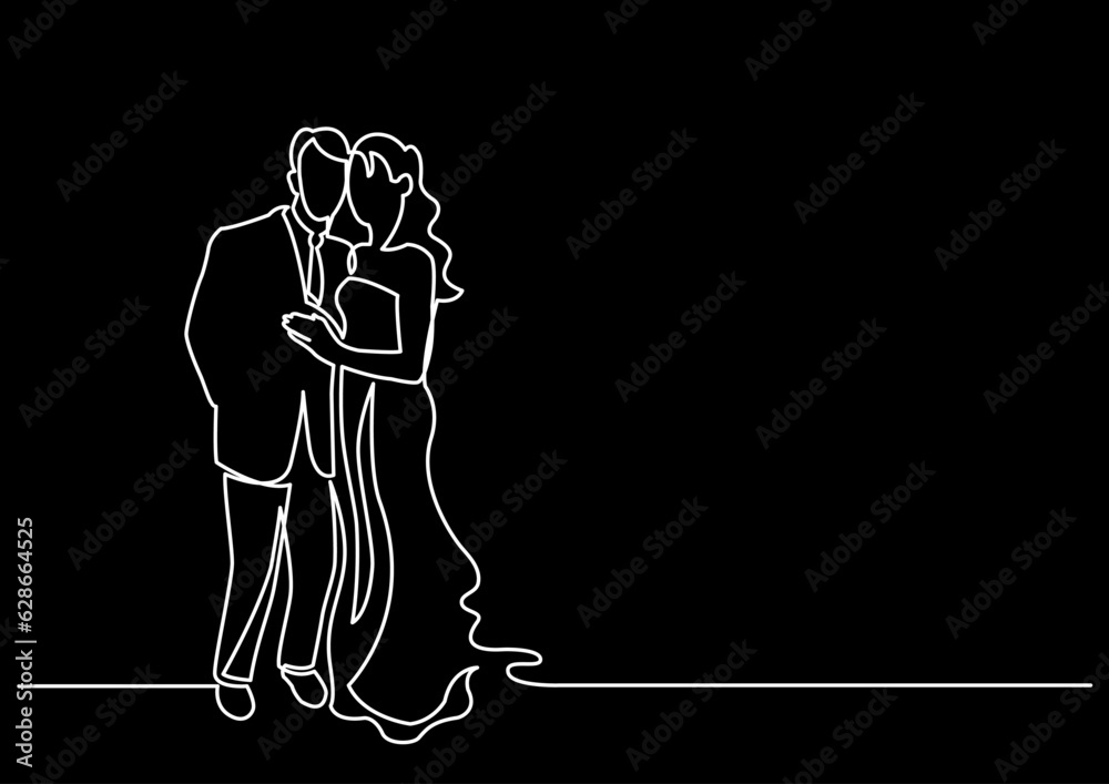 continuous line drawing vector illustration with FULLY EDITABLE STROKE ...