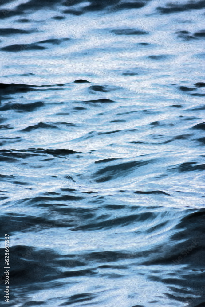 PHOTO-ILLUSTRATION-Waves & Ripples of Deep Blue Lake Water - Border ...
