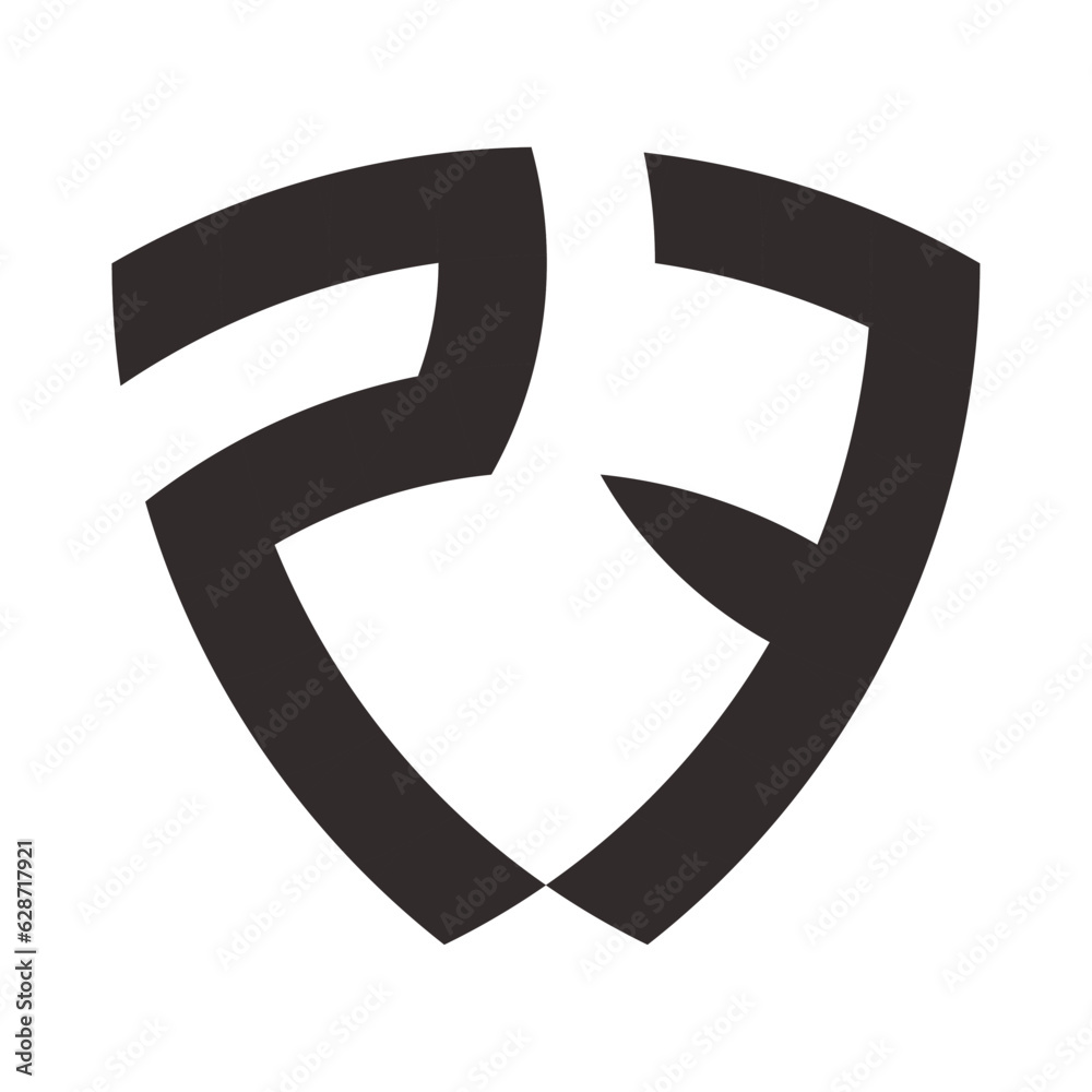 SHIELD MONOGRAM LOGO THAT SHAPES THE LETTER "P" AND "F", PERFECT FOR ...