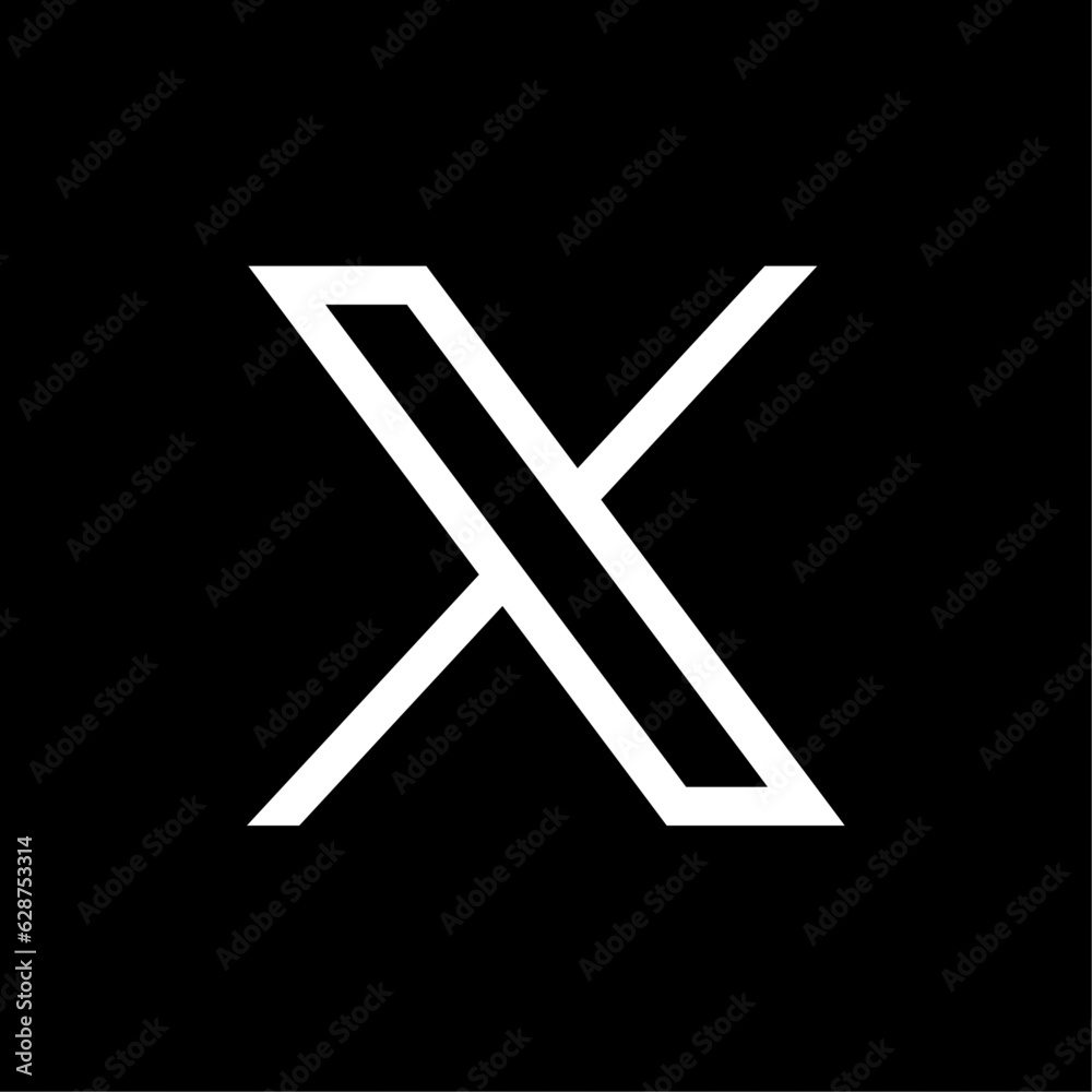 X Twitter new logo social media symbol. X social network icon. Easily ...