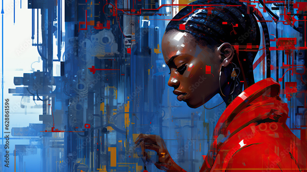 Robot - People. Futuristic female robot with artificial intelligence ...