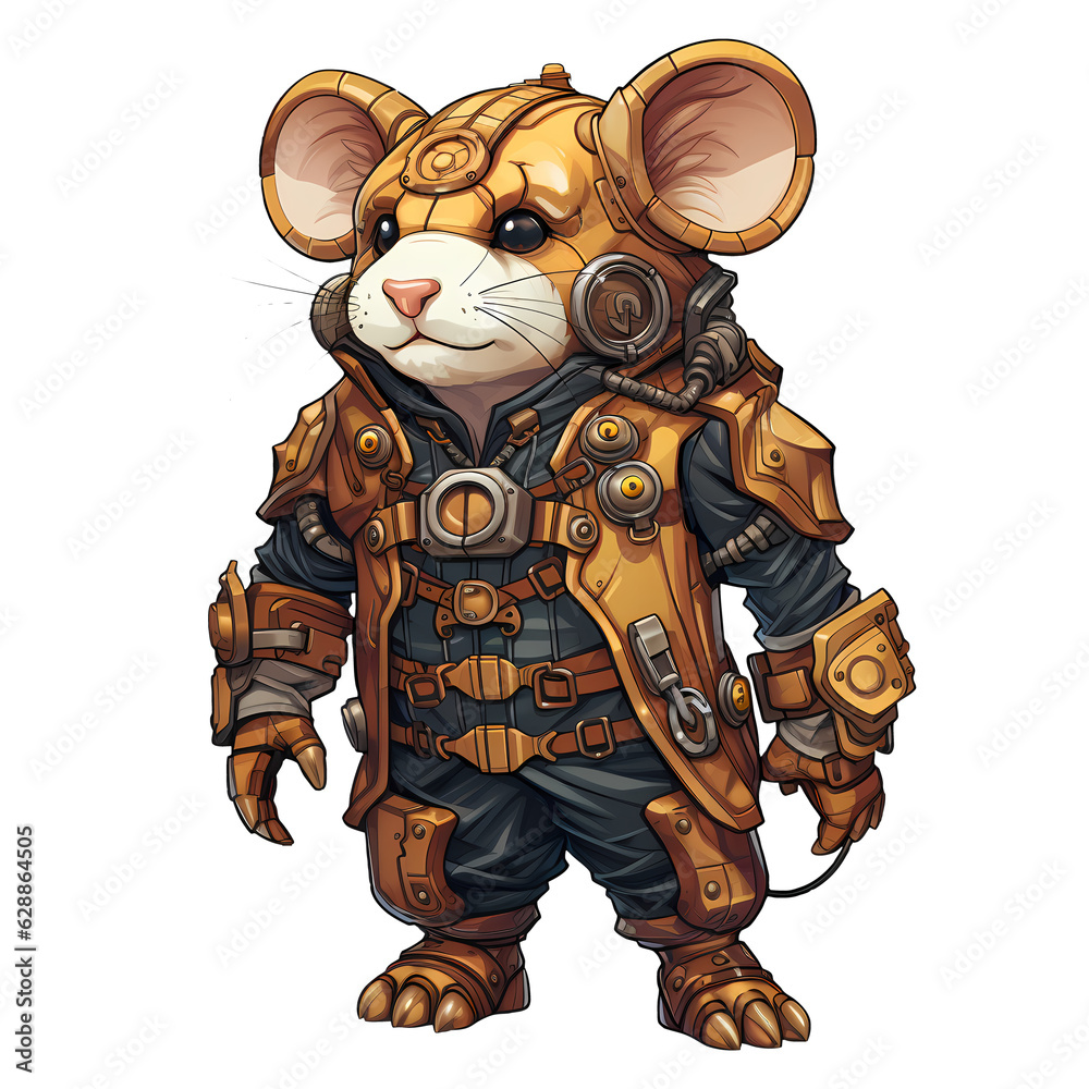 Steampunk Mouse Clipart Illustration Stock Illustration | Adobe Stock