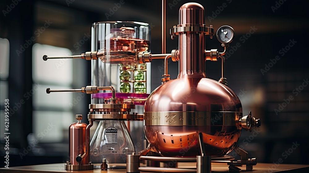 AI-generated illustration of distillation equipment - a metaphor for AI ...