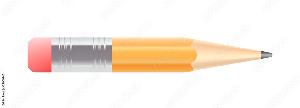 Stock-Illustration „Small realistic drawing pencil with rubber end ...