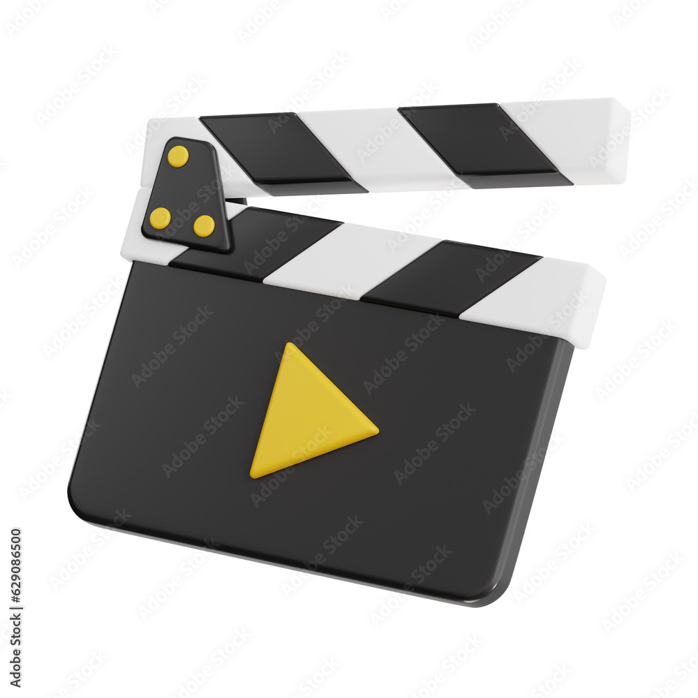clapperboard 3d, cinema and film 3d render pack, high quality render ...