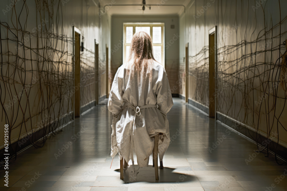 In a haunting hospital corridor, fear grips a woman encountering ...
