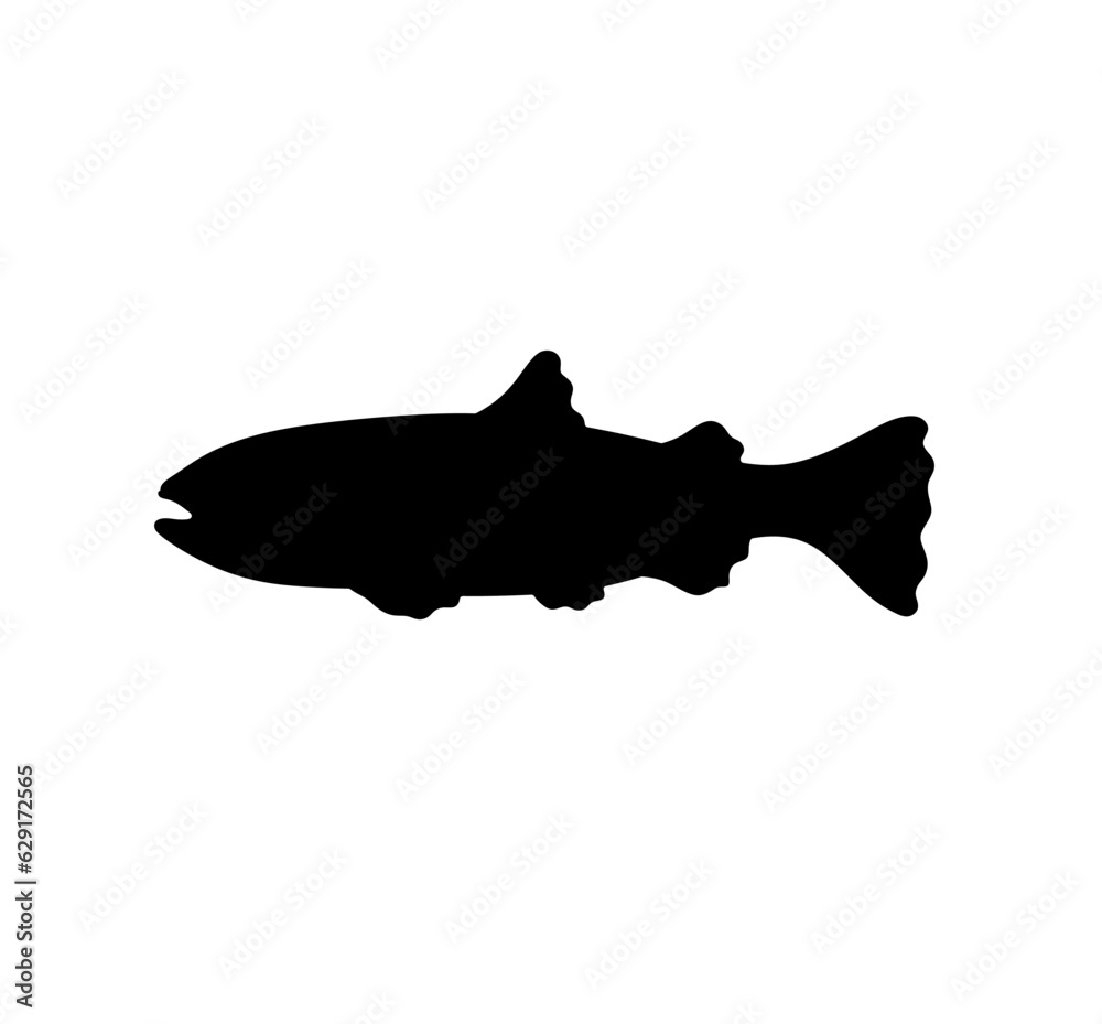 Vector isolated one single fish humpack salmon side view colorless ...
