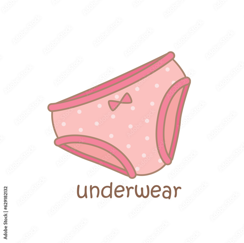 Alphabet U For Underwear Vocabulary School Cartoon Illustration Vector ...