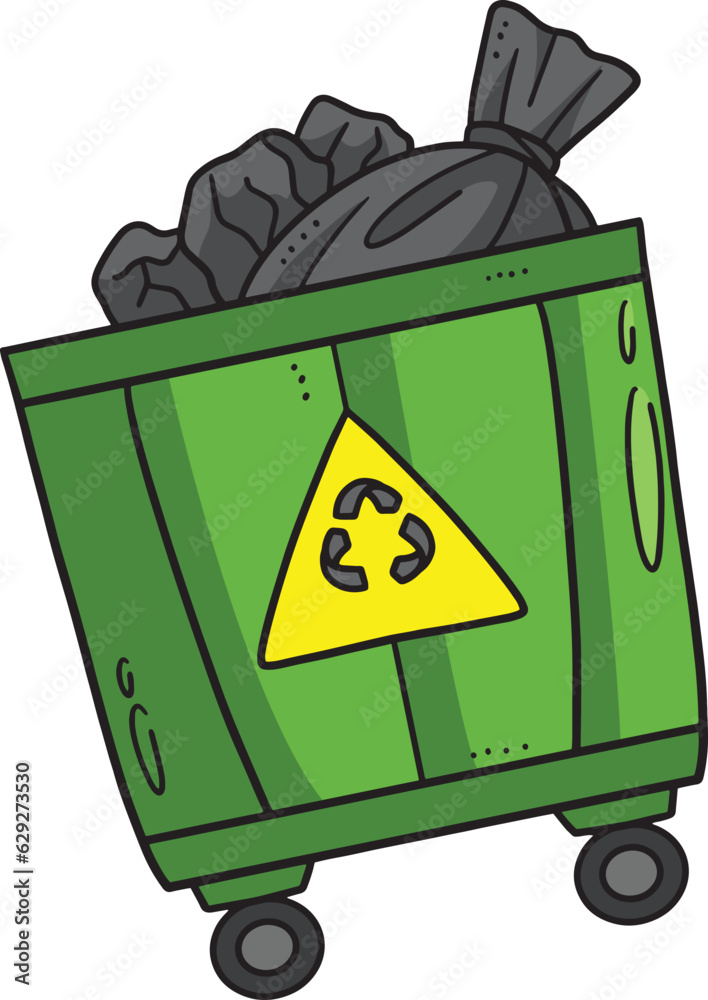 Garbage Bin Cartoon Colored Clipart Illustration 素材庫向量圖 | Adobe Stock