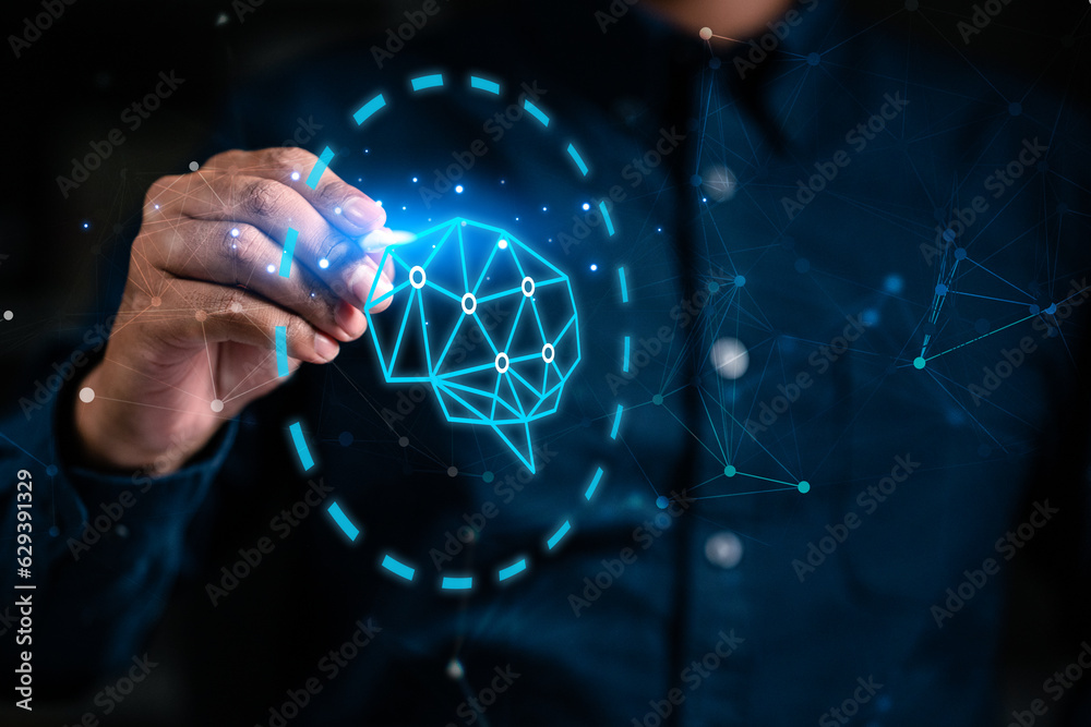 Foto artificial intelligence, technology, processor, network, link ...