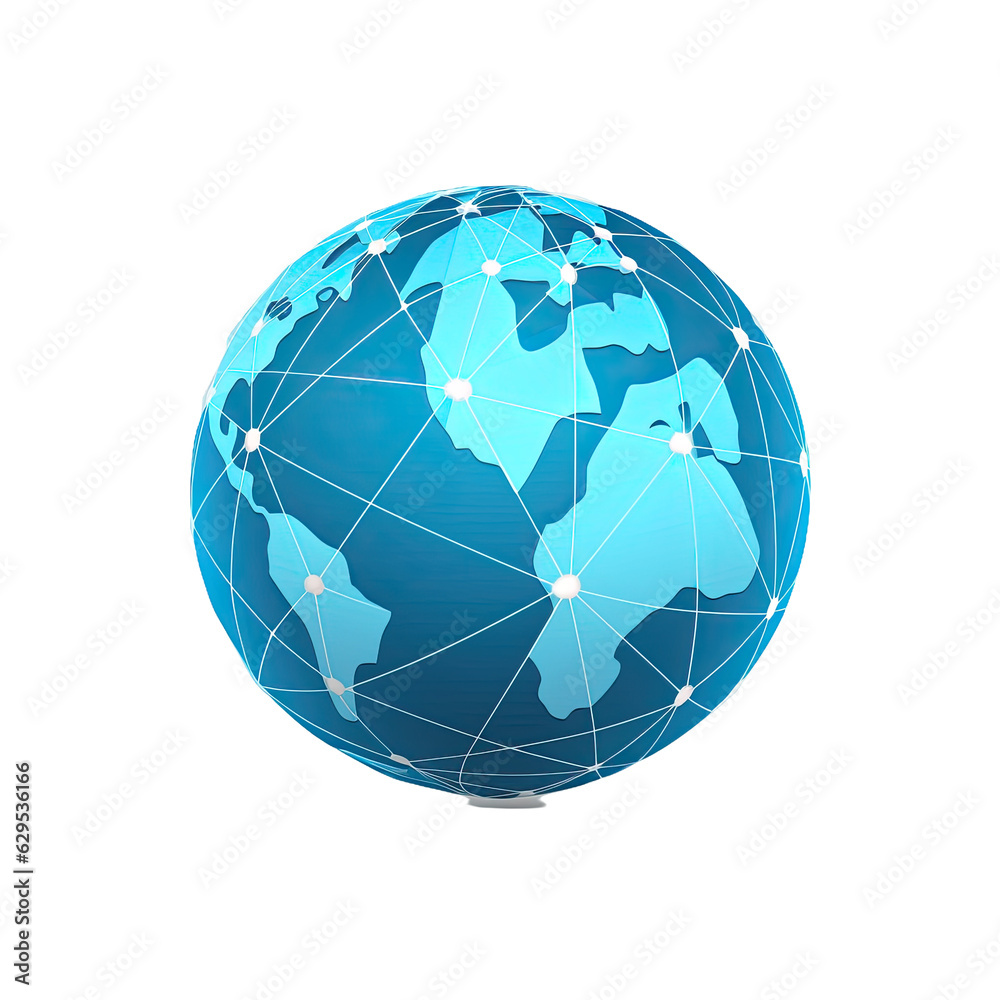 Global Connection Represented by Globe Icon isolated on transparent ...