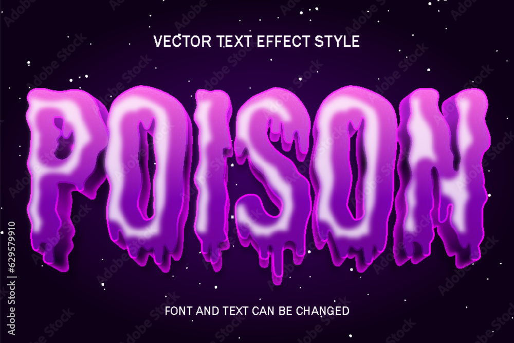 poison toxic water melting slime liquid typography editable text effect ...