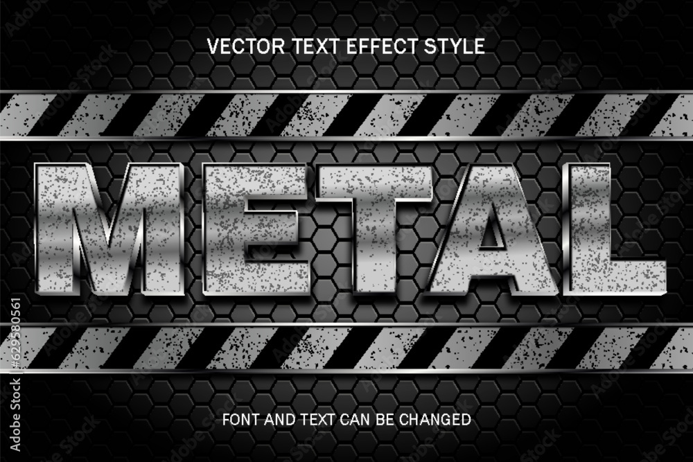 metal steel silver font typography lettering 3d editable text effect ...