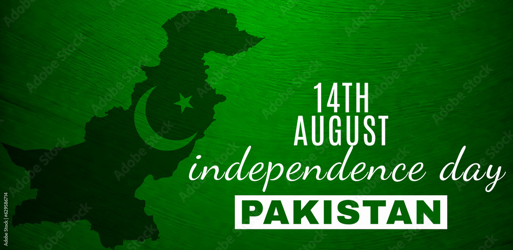 14th of August Independence Day of Pakistan. Dark and light green ...