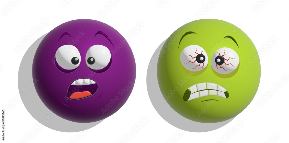 Smileys emoji vector set. Smiley emojis horror character mascot ...