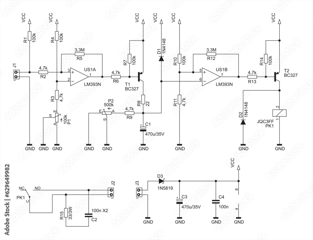 Schematic diagram of electronic device. Vector drawing electrical ...