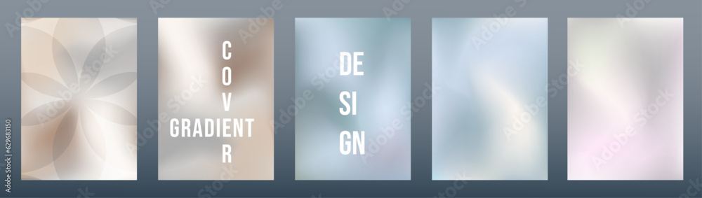 Set of earth tone color blurred backgrounds. Modern abstract soft color gradient patterns ...