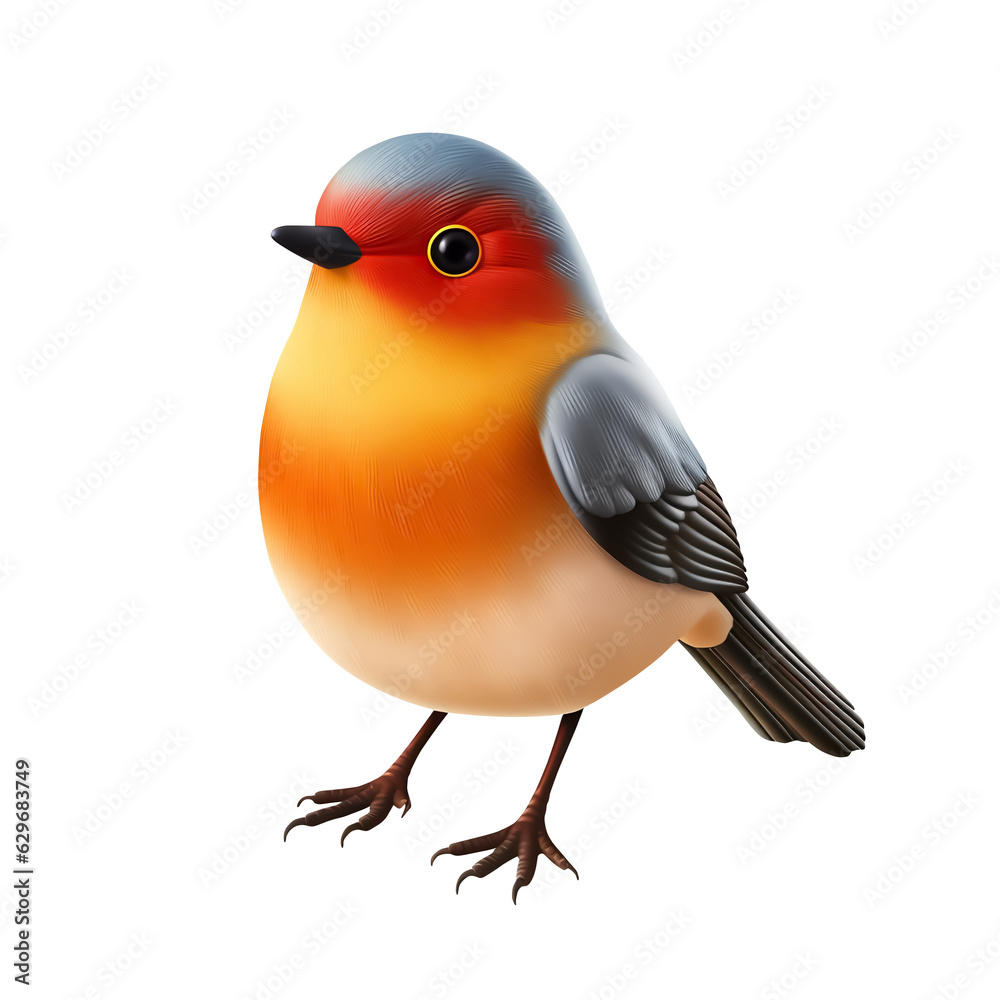 Cartoon Bird isolated on transparent background. Charming and vibrant ...