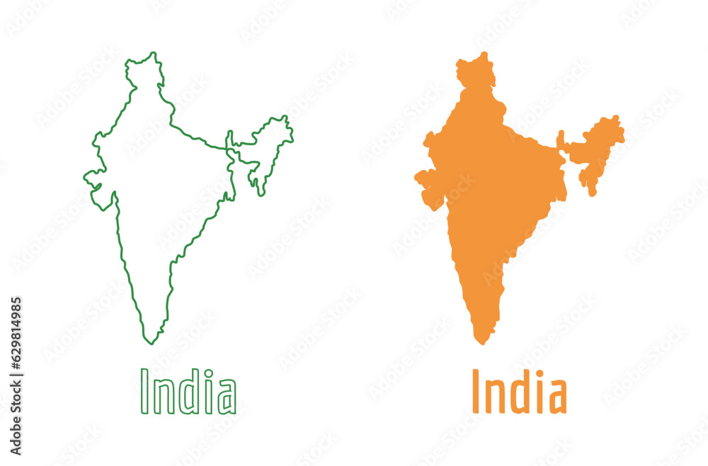 India Map country icon outline style and flat vector Silhouette Stock ... India Map country icon outline style and flat vector Silhouette Stock ...