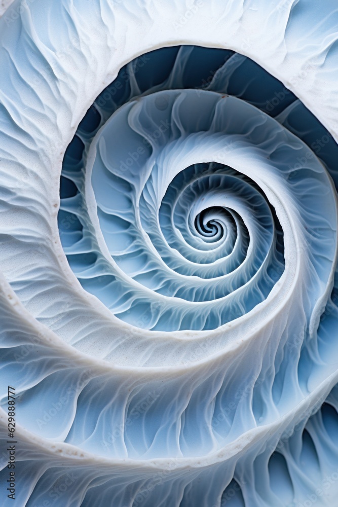 Macro view of the intricate inner structure of a seashell, highlighting ...