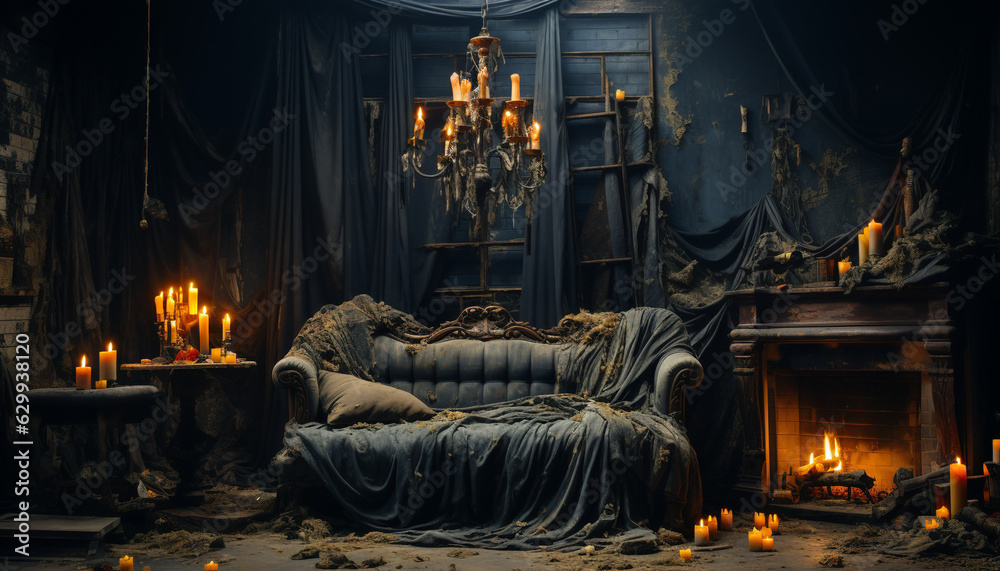 Macabre Horror Photoshoot, Eerie & Haunting Room Set. Dusty Cobwebs ...