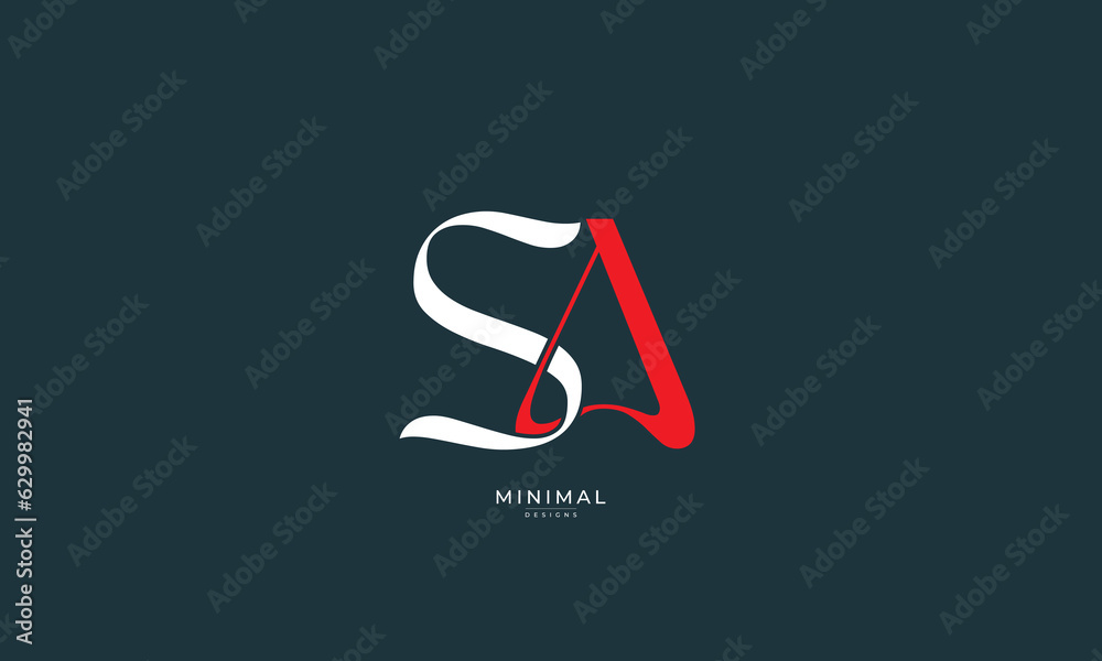Alphabet letter icon monogram logo SA Stock Vector | Adobe Stock