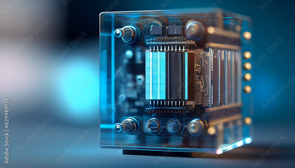 Future Quantum Computer System Chip Circuit Technology Transparent ...