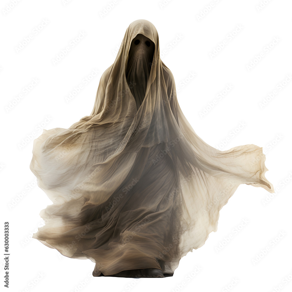 Ghost figure on a transparent background. Ghostly apparition created ...