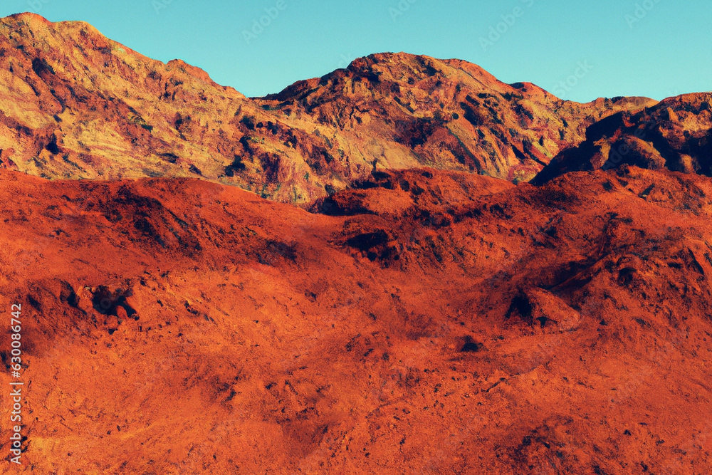 Fictional Mars landscape and terrain. Planet scenery. Sci-fi. Science ...