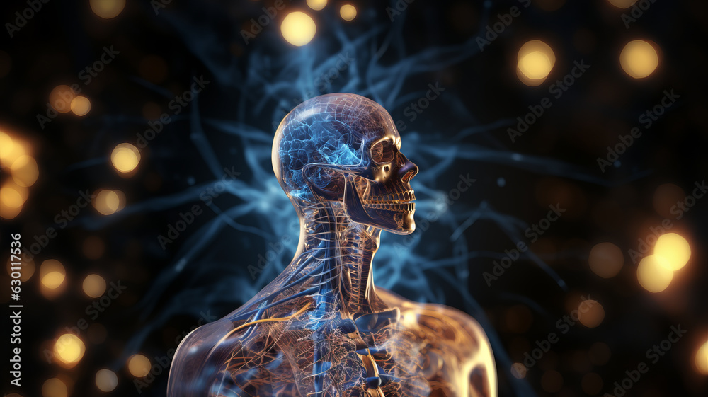 MRI scan showing a human full body, medical education. generative ai ...