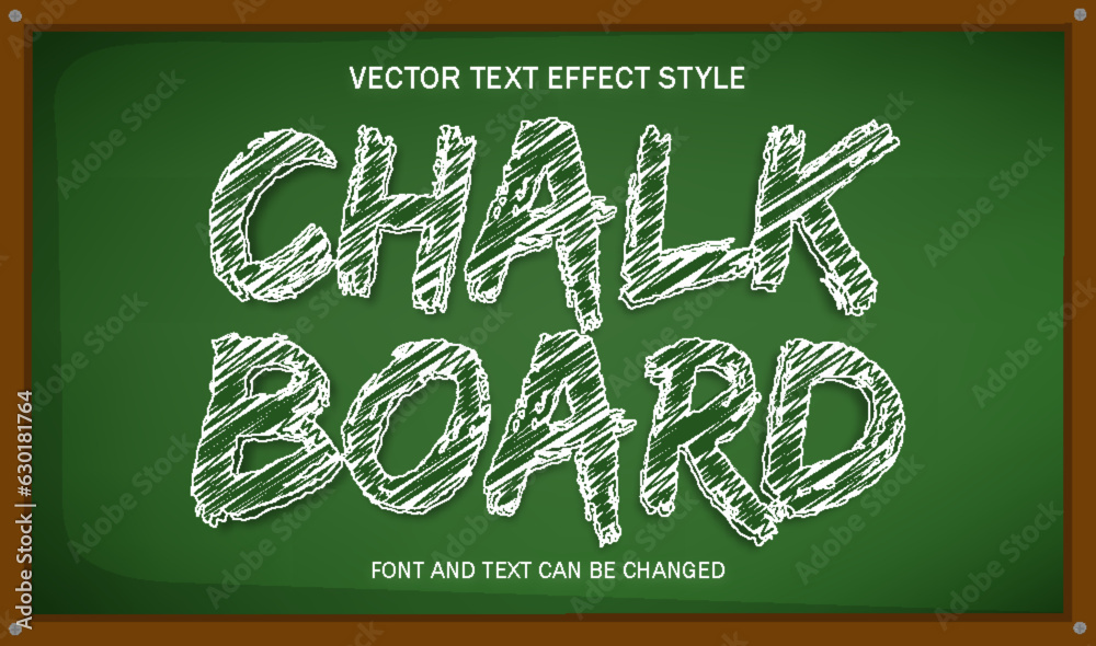 chalk board drawing sketch style typography editable text effect font ...